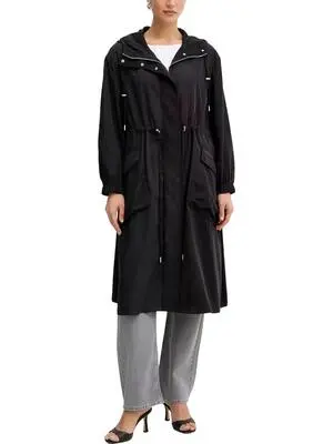 TRUSSARDI Drawstring Waist Parka Coat - Black