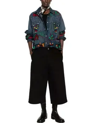 ANTIK DENIM Embroidered Denim Shirt - Blue