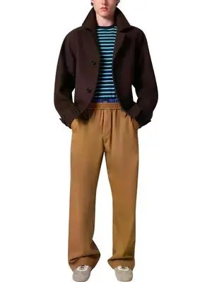 MSGM Layered Waistband Straight-leg Trousers - Neutrals