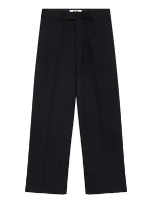 MSGM Logo-embroidered Pressed-crease Tailored Trousers - Black
