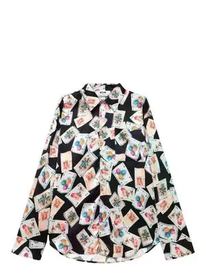 MSGM Playing-card-print Button-down Shirt - Black