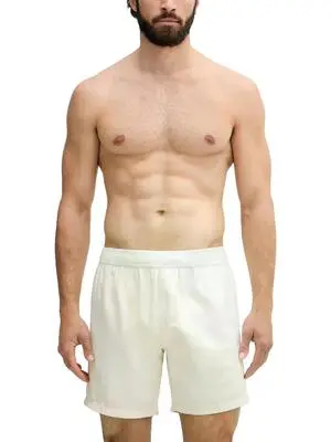 TRUSSARDI Embroidered Elasticated Swim Shorts - Neutrals