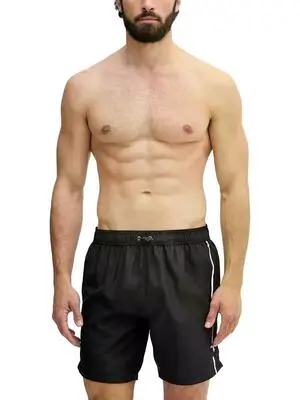 TRUSSARDI Logo Print Drawstring Swim Shorts - Black