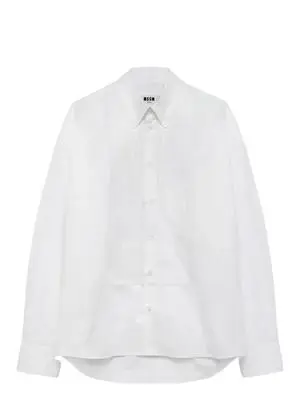 MSGM Pleated Bib Button-down Shirt - White
