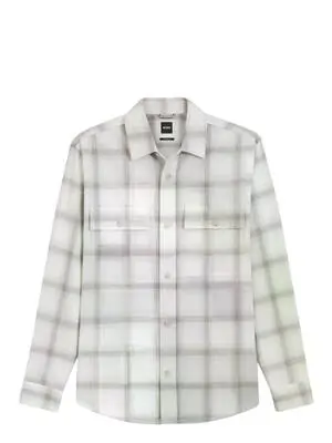 BOSS Relaxed-fit Check Shirt In Virgin Wool Blend