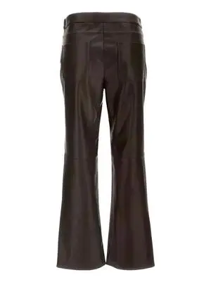 Max Mara S Max Mara Leather-Effect Slim-Fit Trousers Brown