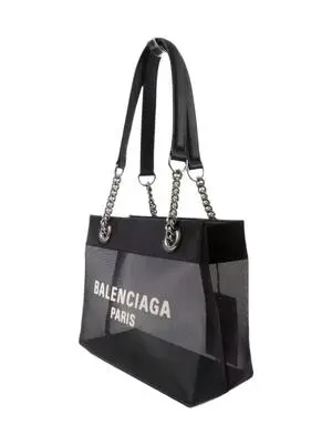 Balenciaga Mesh Panel Tote Bag - Black
