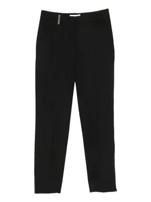Peserico Belt-loop Slim-fit Trousers - Black
