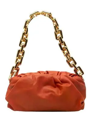 Bottega Veneta Lambskin Chain Pouch Shoulder Bag - Orange