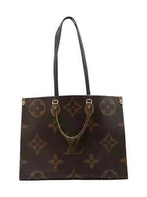 LOUIS VUITTON Monogram Reverse Giant Onthego Gm Satchel - Brown