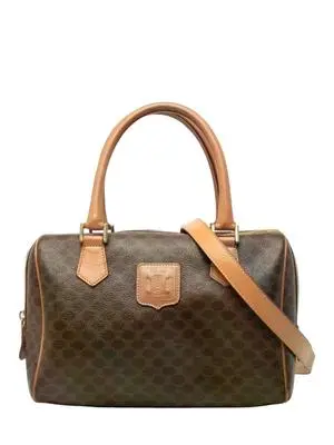 Celine 2013 Macadam Coated Canvas Satchel - Brown