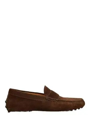 TOD'S Gommino Lettering Loafers - Brown