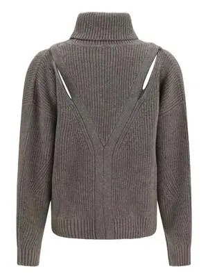 P.a.r.o.s.h Perforated High-neck Sweater - Brown