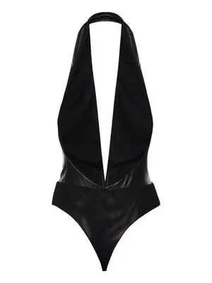Andamane The Attico Halterneck Plunging Bodysuit - Black