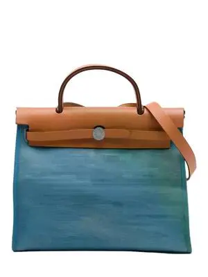 Hermès Toile Herbag Zip 31 Satchel - Blue