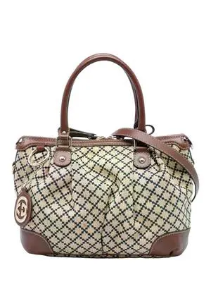 Gucci Diamante Canvas Sukey Satchel - Neutrals