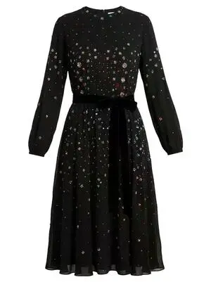 Valentino Garavani Long-sleeve Embellished Dress - Black