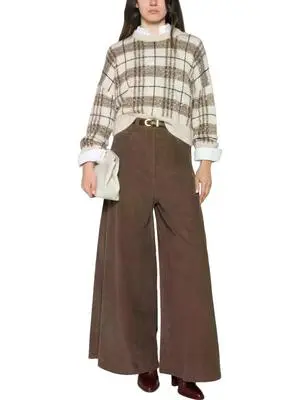 Brunello Cucinelli Corduroy Wide-leg Trousers - Brown