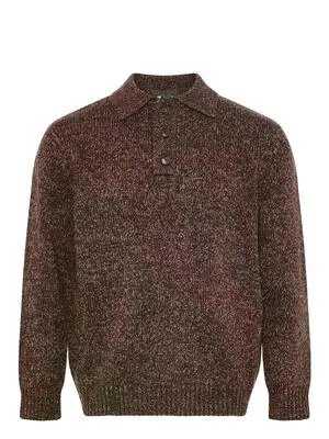 YVES SALOMON Long-sleeve Polo Shirt - Brown