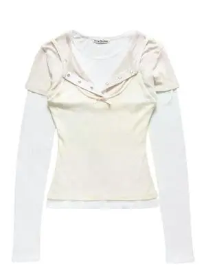 Acne Studios Layered T-shirt With Bow Detail - White