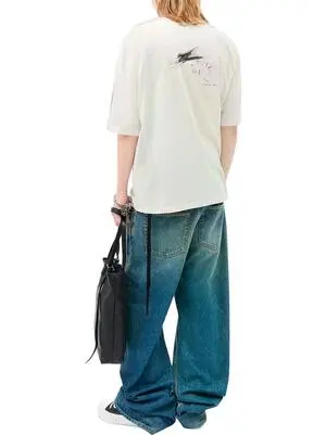 ANN DEMEULEMEESTER Dieter Slogan-print Cotton T-shirt - White