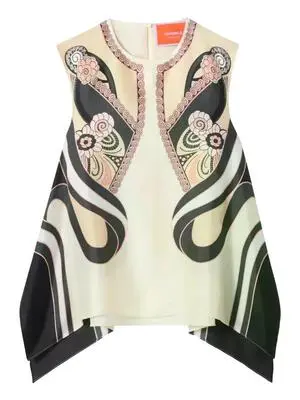 La DoubleJ San Carlo Floral Print Sleeveless Top - Neutrals