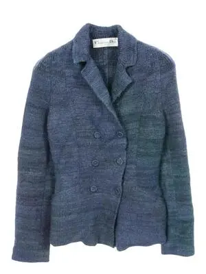 Dior Double-breasted Knit Jacket - Blue