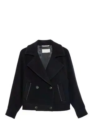 Peserico Double-breasted Wool Coat - Blue