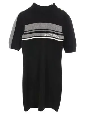 LOUIS VUITTON Intarsia Knit Mini Dress - Black