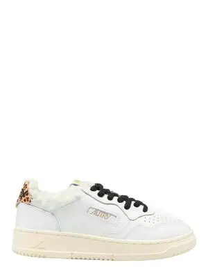 AUTRY Medalist Leopard-print Trim Sneakers - White