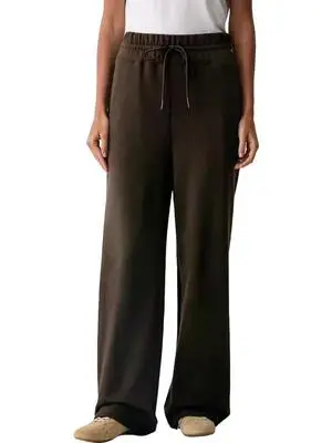 TWINSET Logo Print Wide Leg Track Pants - Brown