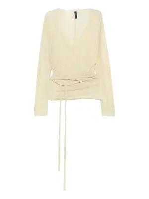 Soeur Luth Wrap-style Blouse - Neutrals