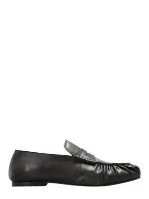ALOHAS Aven Ruched Leather Loafers - Brown