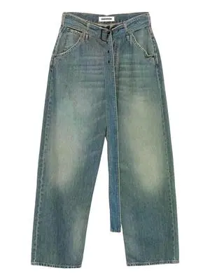 DARKPARK Belted Wide-leg Jeans - Blue