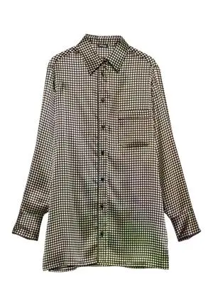 Kiton Polka-dot Print Classic Collar Shirt - Black