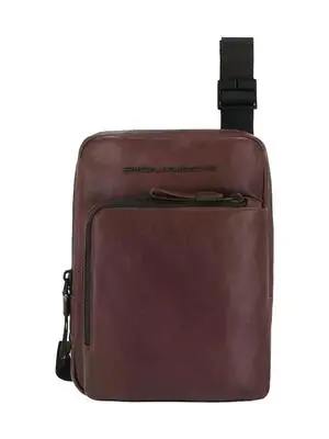 PIQUADRO Logo-embossed Leather Messenger Bag - Brown