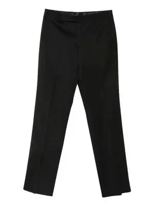 LARDINI Pressed Crease Straight-leg Trousers - Black