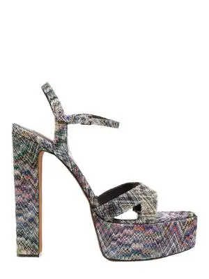 Missoni Zigzag-knit Heeled Sandals - Blue