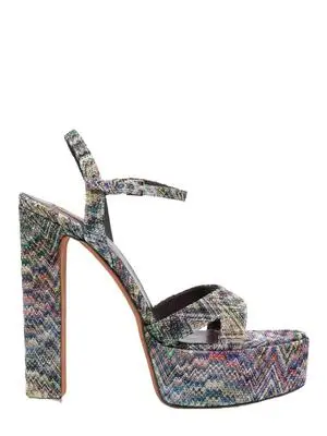 Missoni Zigzag-knit Heeled Sandals - Blue