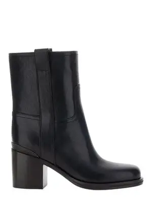 Brunello Cucinelli Monili-chain Leather Ankle Boots - Black