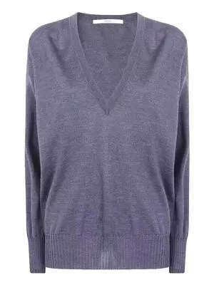 NUUR V-neck Wool Sweater - Blue