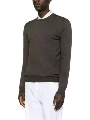 Tagliatore Marley Crew Neck Long Sleeve Sweater - Brown