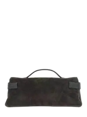 Brunello Cucinelli Monili Embellished Suede Clutch Bag - Brown