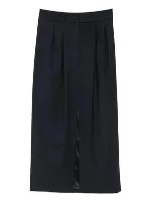 Peserico Pleated Front-slit Long Skirt - Blue