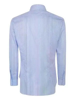 BARBA NAPOLI Striped Cotton Shirt - Blue