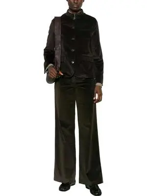 19.61 MILANO Velvet Wide-leg Trousers - Brown