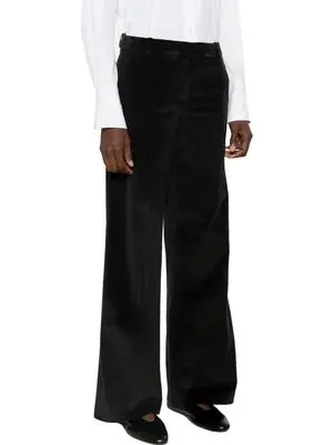 19.61 MILANO Concealed-fastening Wide-leg Trousers - Black