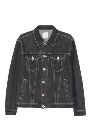 Eleventy Contrast-stitch Denim Jacket - Black