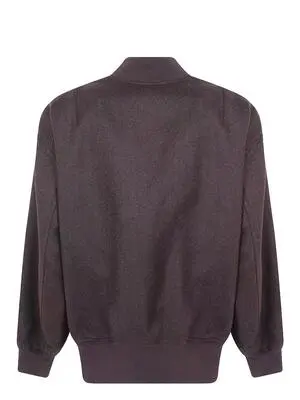 DRHOPE Wool Herringbone Bomber Jacket - Brown