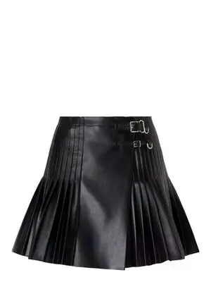 Ermanno Scervino Pleated Buckle Mini Skirt - Black